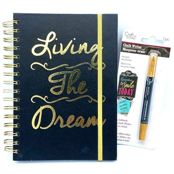 Office | Motivational Spiral Bound Notebook Gold Foil Journals W Pen ...